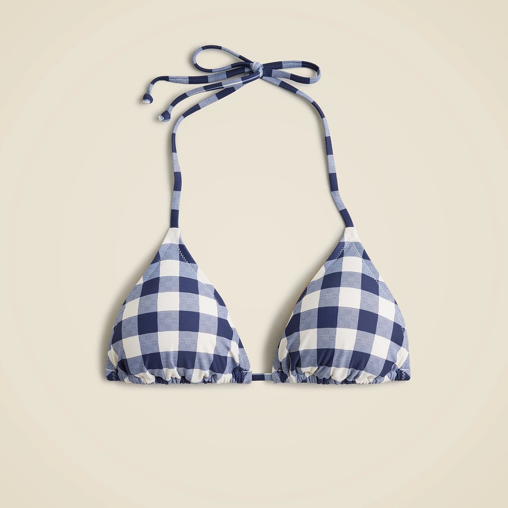 J.Crew String bikini top in gingham | Hamilton Place