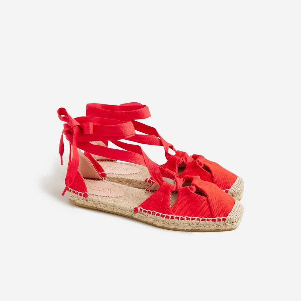 J.Crew Made-in-Spain cutout lace-up espadrilles | Hamilton Place