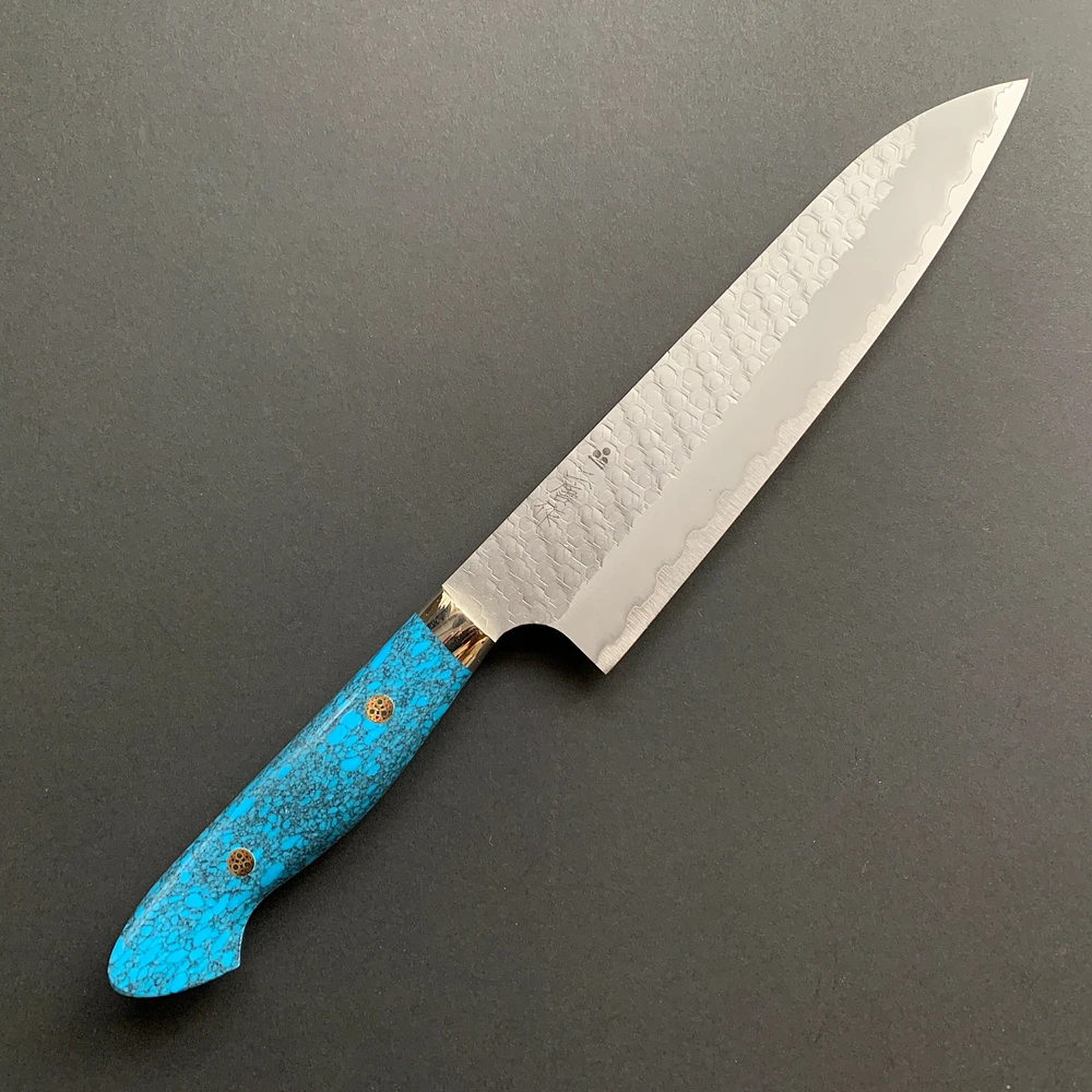 H&K Gyuto knife, SG2 powder steel, tsuchime finish, Western style ...