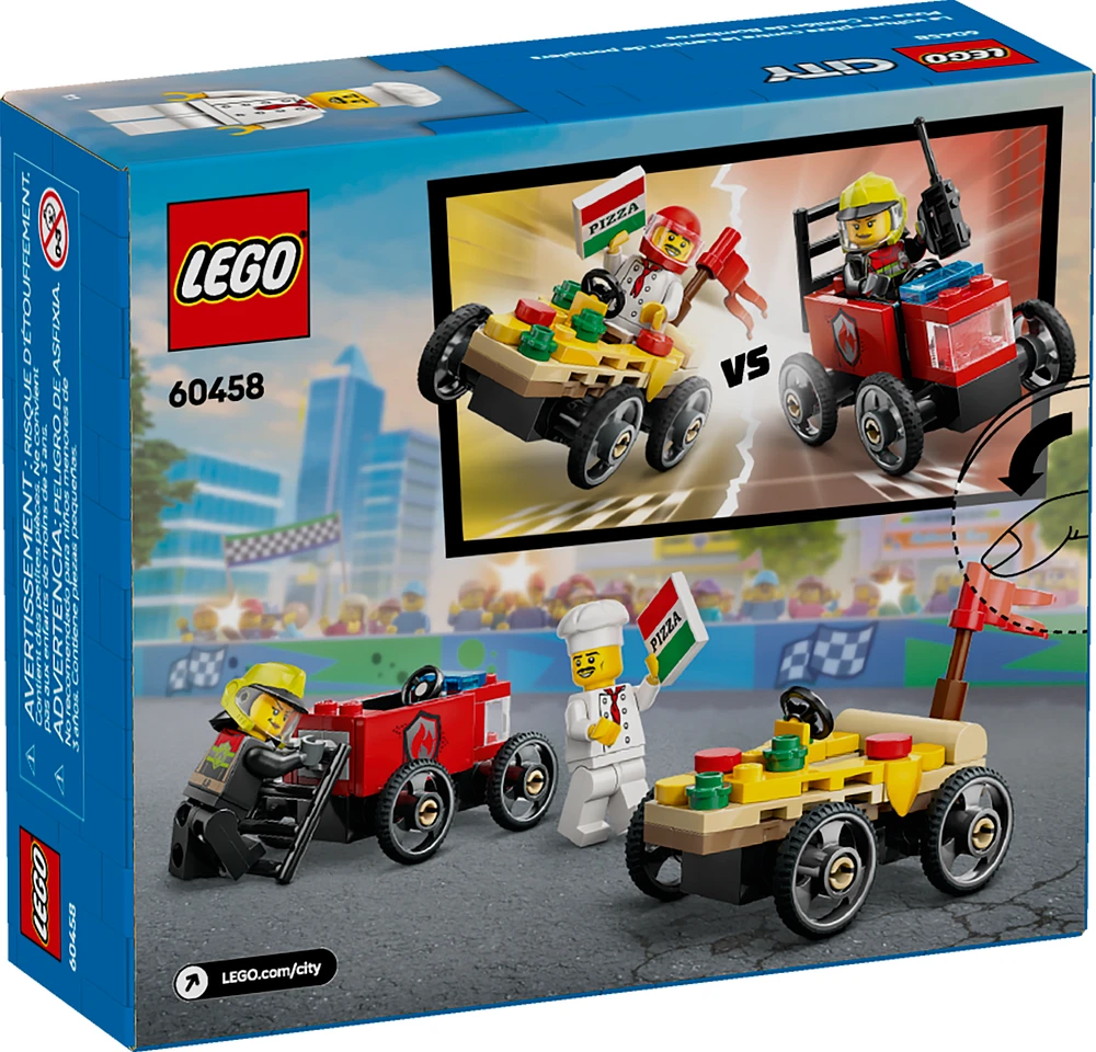 LEGO® Pizza vs. Fire Truck Race Car Pack | Mall of America®