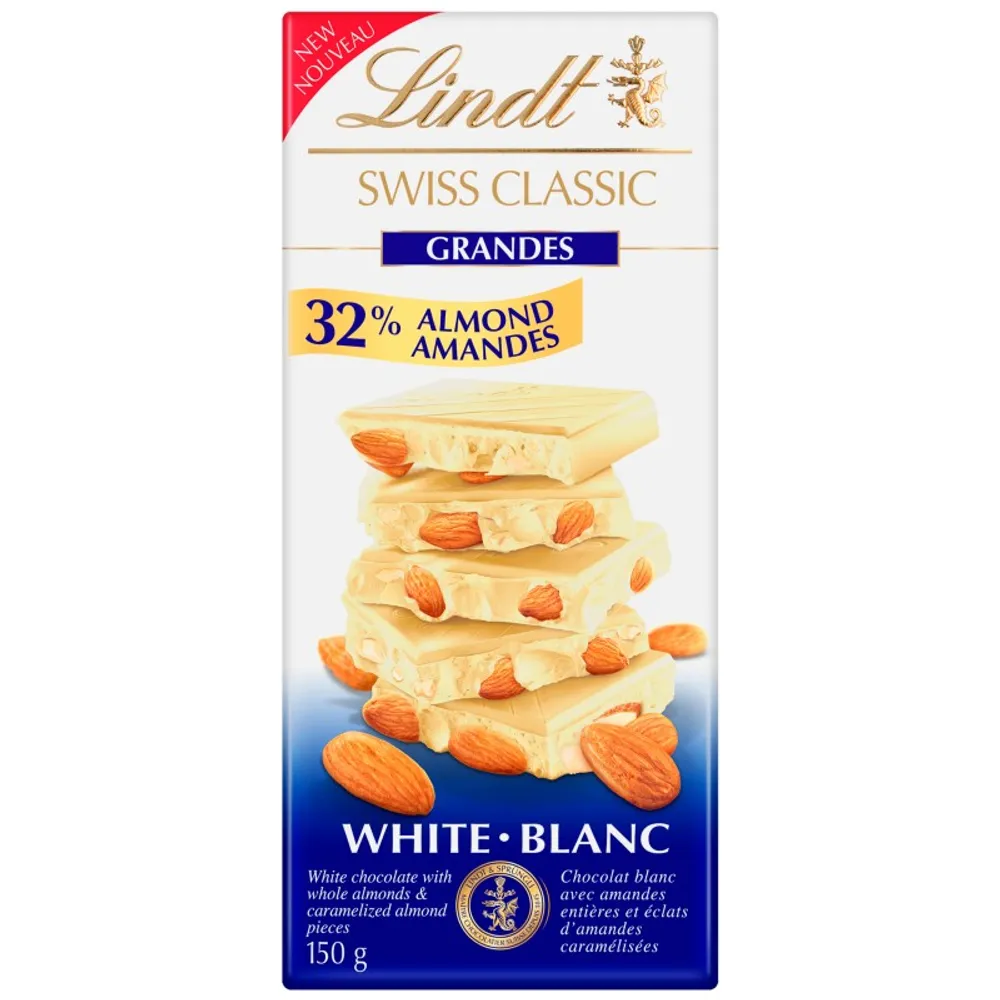 Lindt Swiss Classic Grandes - 32% Almond Amandes - 150g | Coquitlam Centre