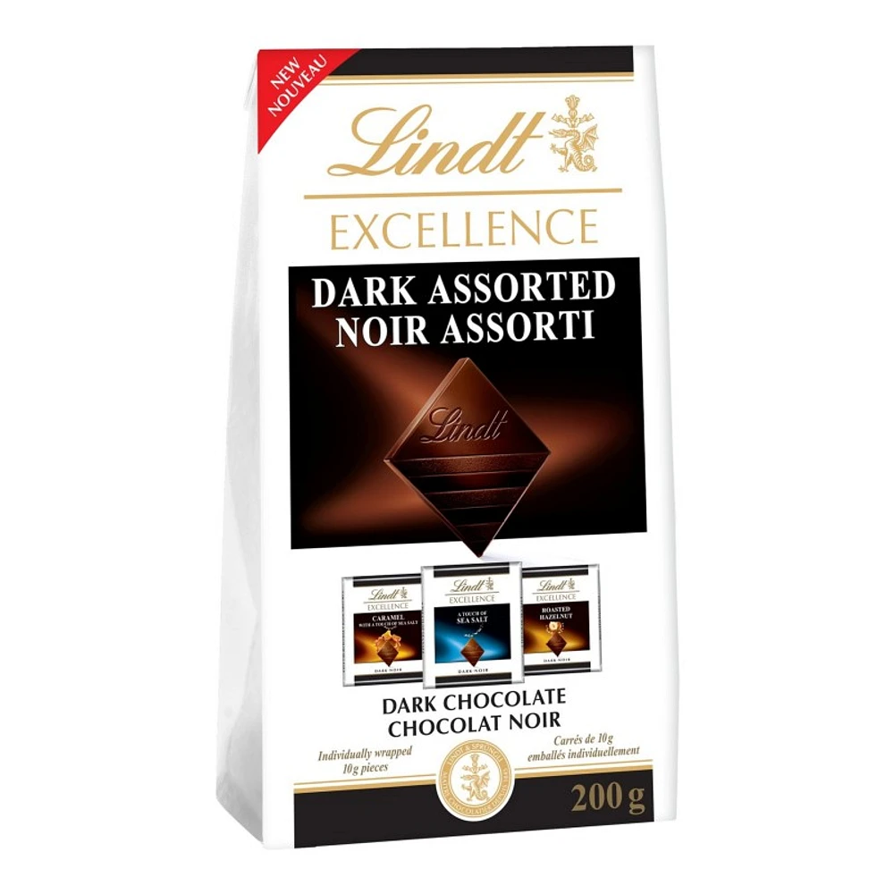 Lindt EXCELLENCE Dark Assorted Mini Chocolate Bars - 10pcs - 200g ...