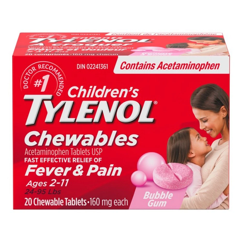 Tylenol* Children's Fever & Pain Chewable Tablets - 20's | Coquitlam Centre