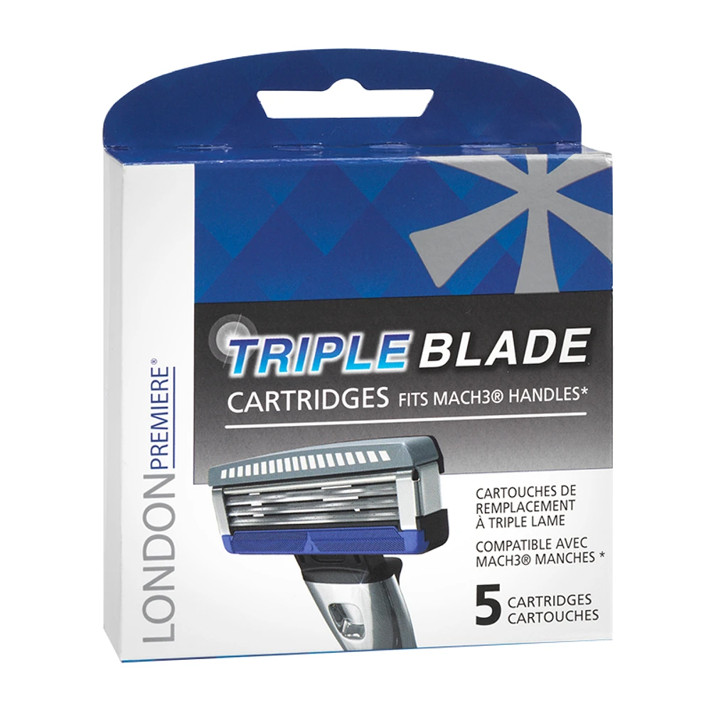 London Premiere Triple Blade Cartridges for Mach3 Handles - 3s ...