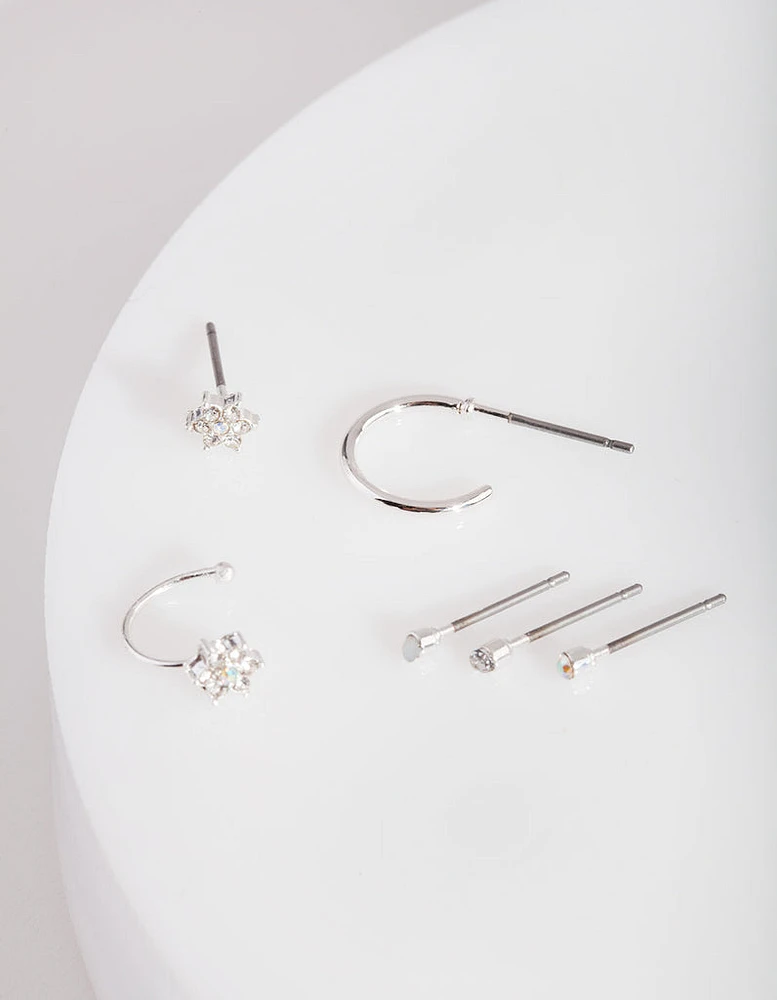 Lovisa Silver Flower Stud Ear Stack | Hamilton Place