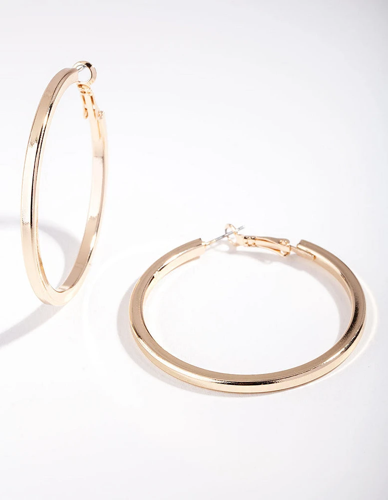 Lovisa Gold Square Edge Hoop Earrings | Hamilton Place