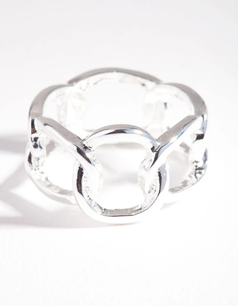 K75G Silver Plated Wide Rectangle Ring | Hamilton Place