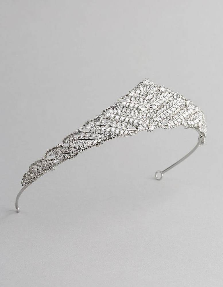 Lovisa Rhodium Cubic Zirconia Royal Tiara | Hamilton Place