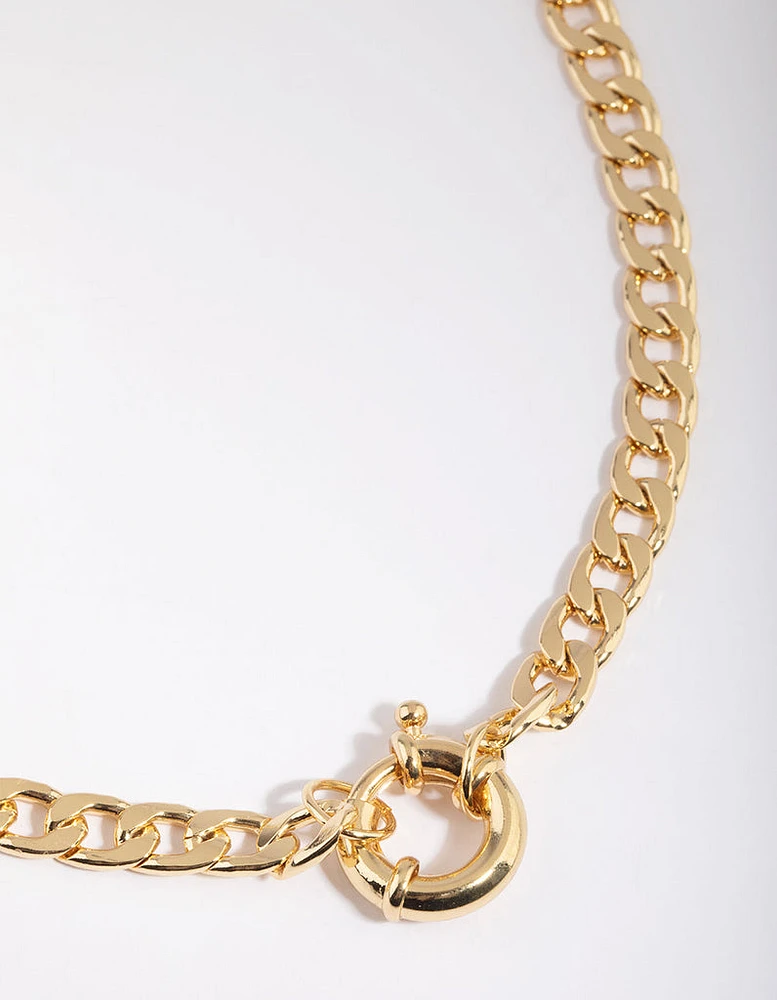 Lovisa Gold Plated Curb Chain Clasp Necklace | Hamilton Place