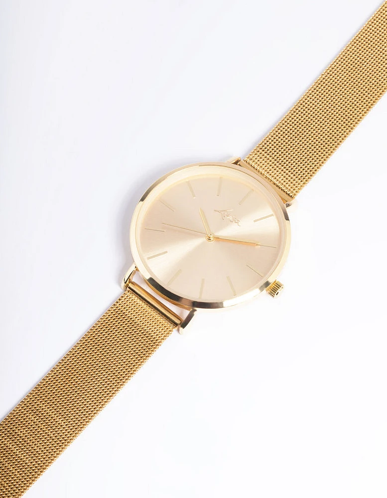 Lovisa Gold Basic Face Mesh Watch | Hamilton Place
