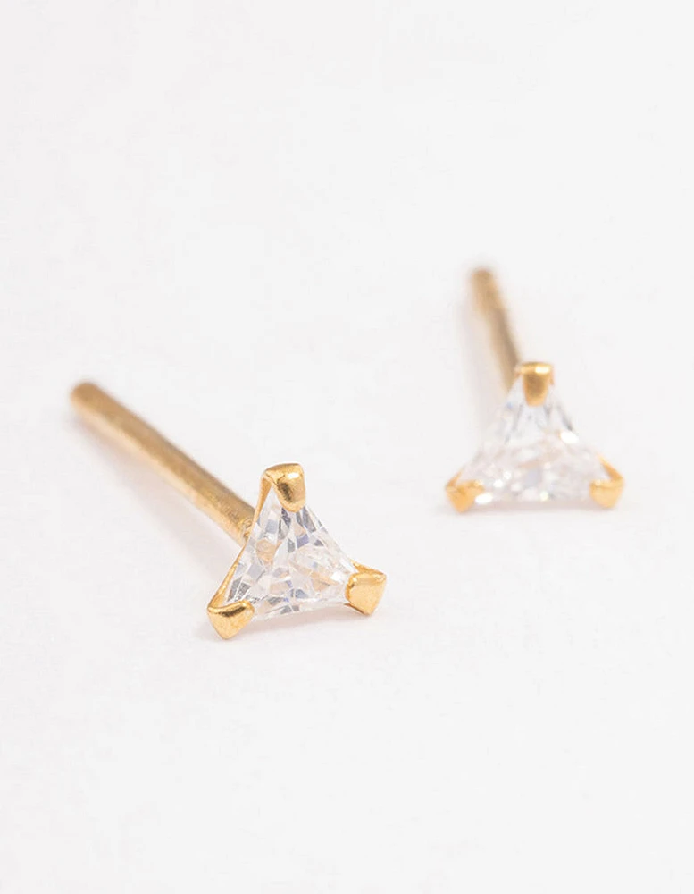 Lovisa Gold Plated Sterling Silver Baby Triangular Stud Earrings | Hamilton Place