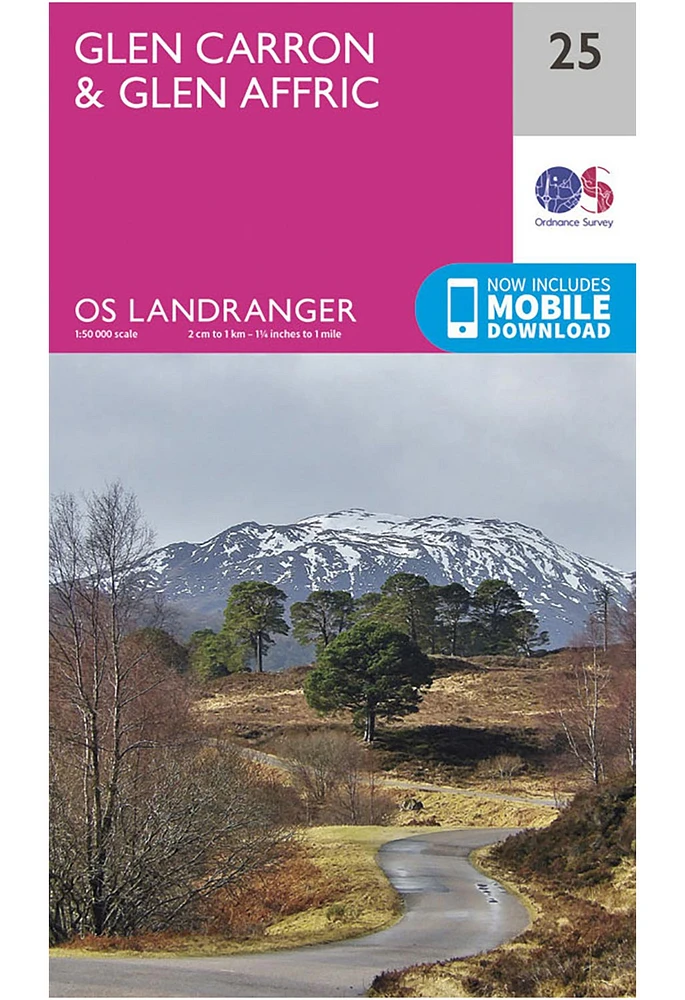 Ordnance Survey Glen Carron & Glen Affric - Landranger 25 Map | King's ...