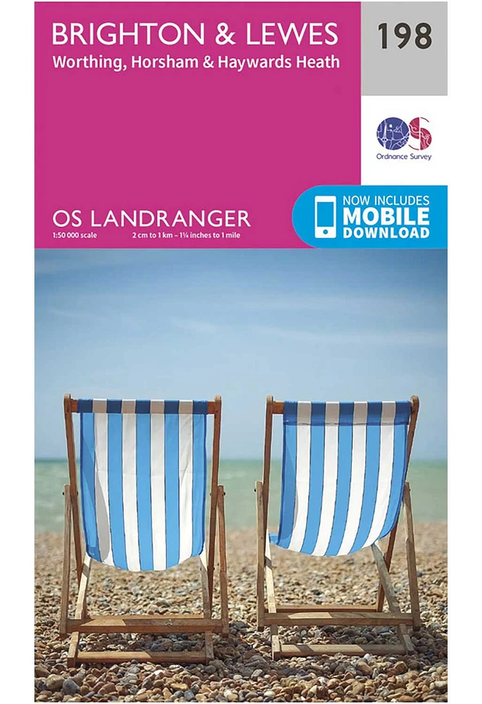 Ordnance Survey Brighton, Lewes & Haywards Heath - Landranger 198 Map ...
