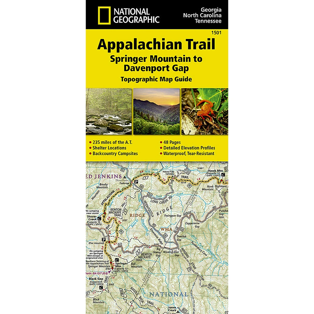National Geographic Maps Appalachian Trail Map, Springer Mountain to ...