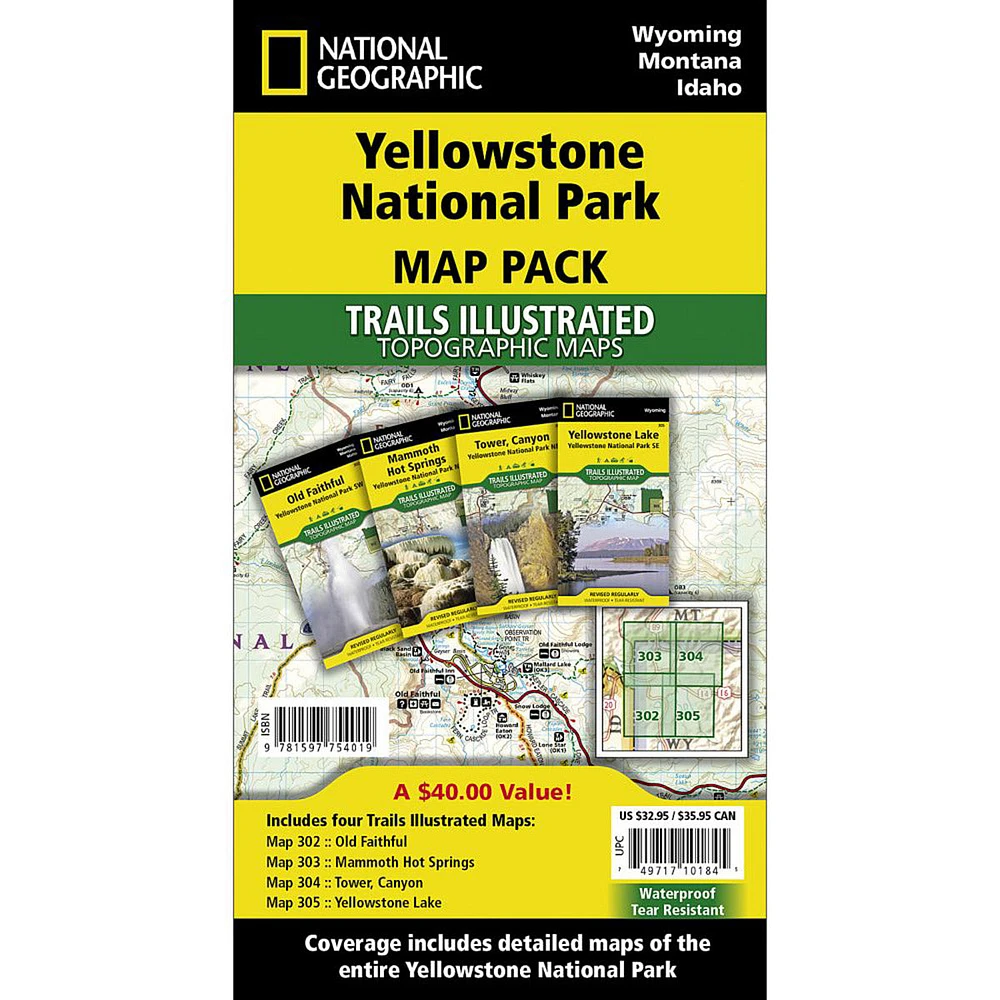National Geographic Maps Yellowstone National Park [Map Pack Bundle ...