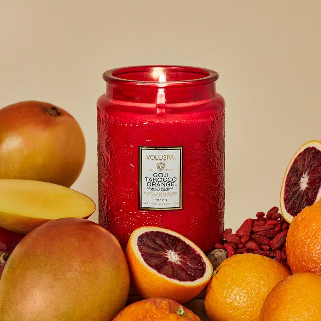 VOLUSPA Goji & Tarocco Orange Glass Jar Candle | Hamilton Place