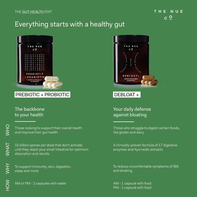 The Nue Co. Prebiotic + Probiotic Vegan Gut Microbiome Supplement ...