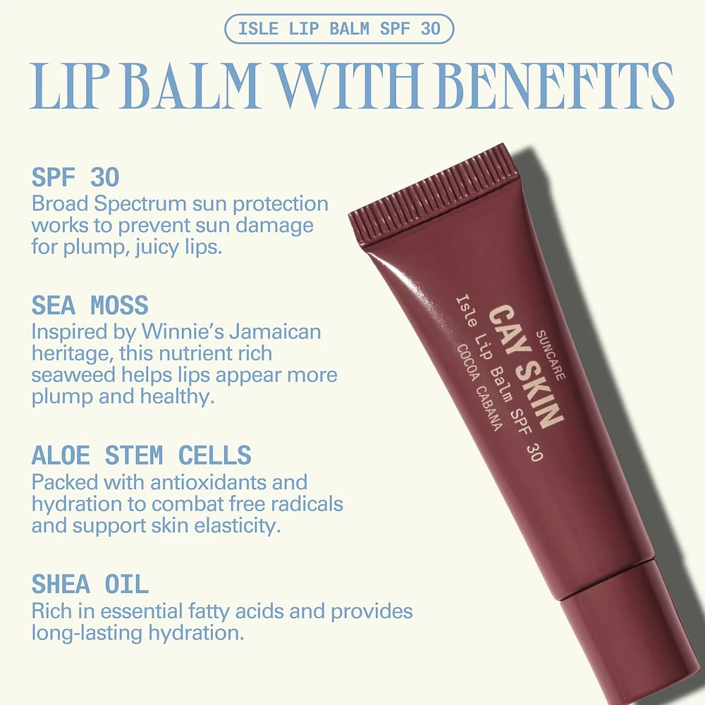 CAY SKIN Isle Lip Balm SPF 30 with Sea Moss and Aloe Stem Cells at Mall ...