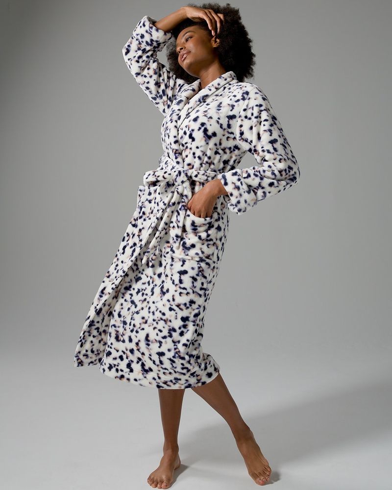Soma Embraceable Plush Long Robe, Ivory | Hamilton Place
