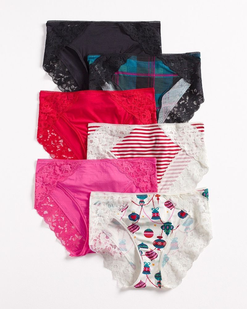Soma Embraceable Signature Lace High Leg 6 Pack, Multi | Hamilton Place