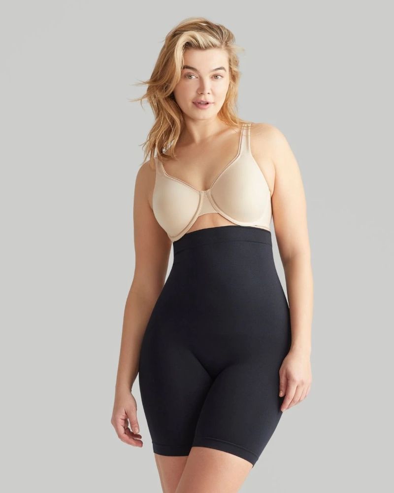Soma Yummie Seamless High Waisted Thigh Shaper, Black | Plaza Las Americas