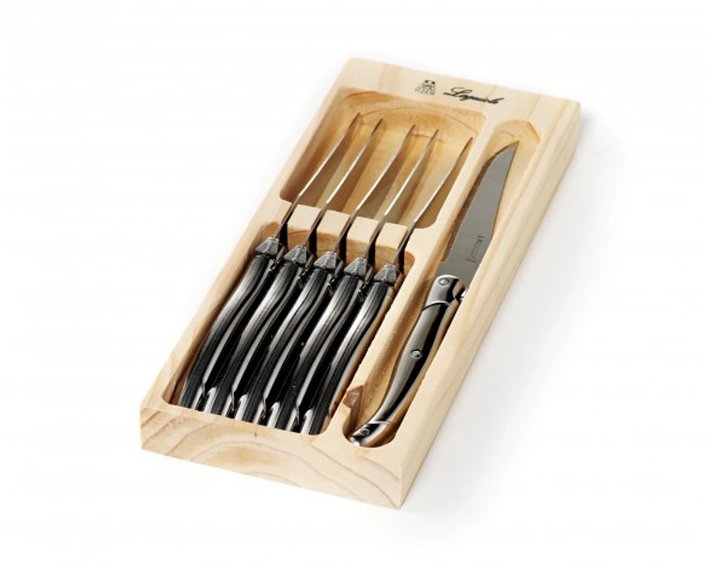 Stokes Laguiole Steak Knives, Silver, 6-Pc | Pine Centre