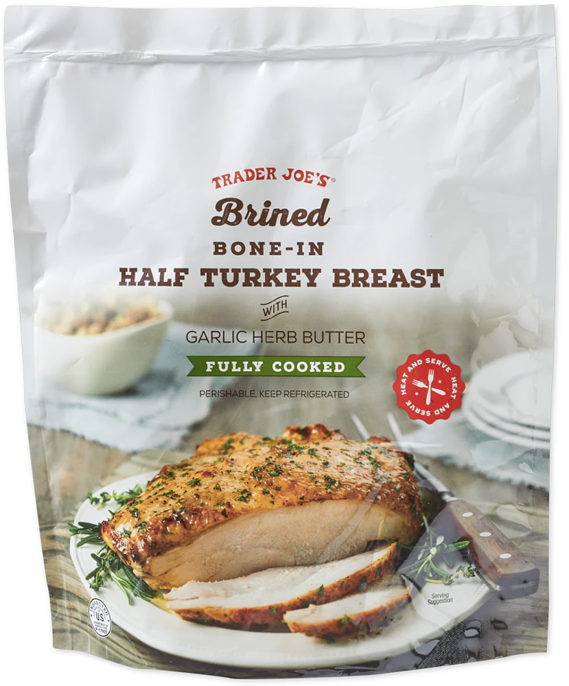 Traderjoes Brined Bone-In Half Turkey Breast Fully Cooked | The Summit