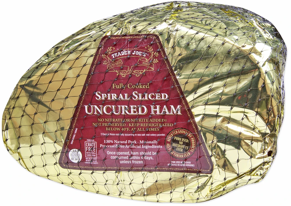 Traderjoes Spiral Sliced Uncured Ham, Half | The Summit