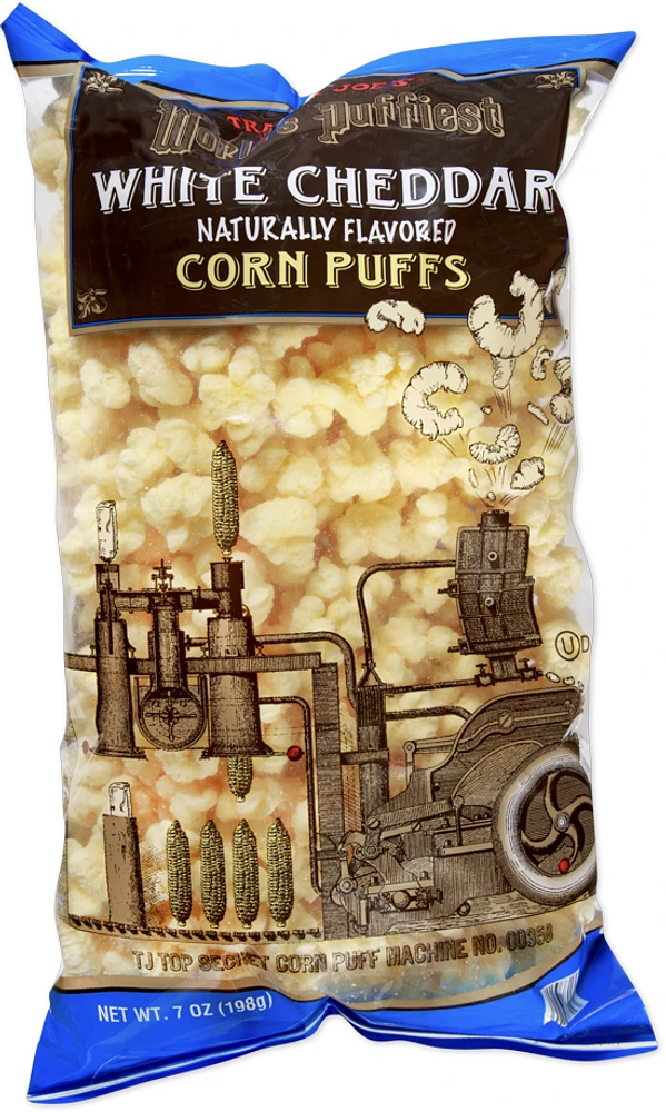 Traderjoes World's Puffiest White Cheddar Corn Puffs | The Summit