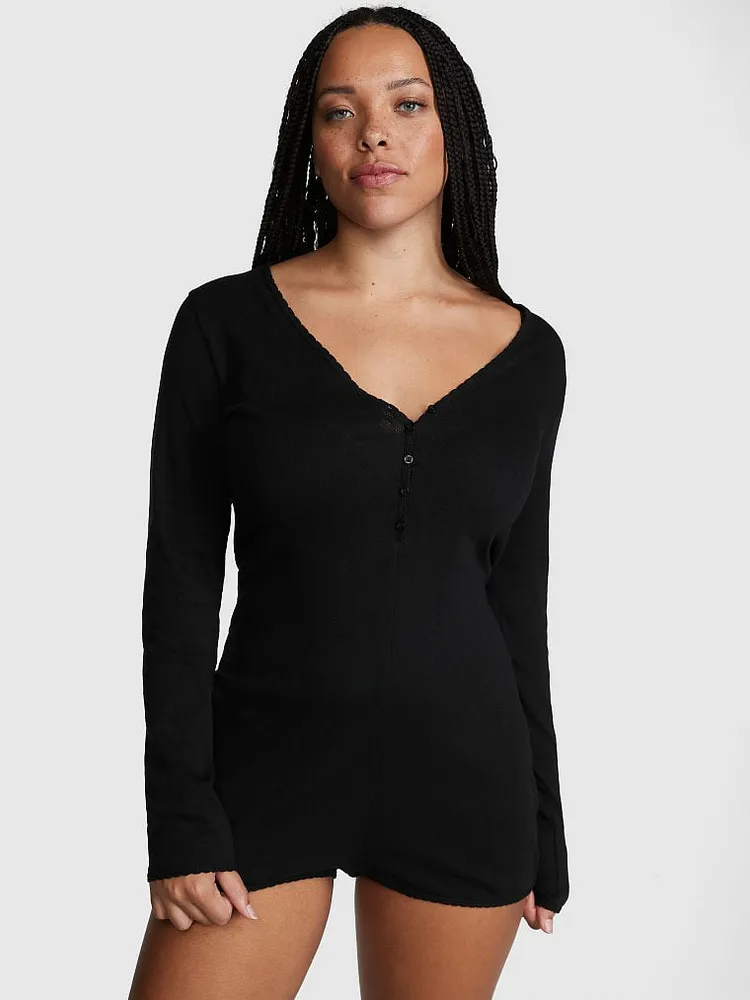 PINK Cotton Heart Pointelle Romper | Hamilton Place