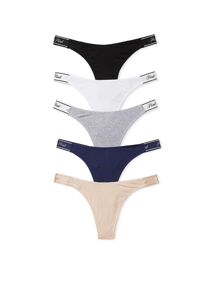 PINK 5-Pack Logo Cotton High-Leg Thong Panties | Mall of America®