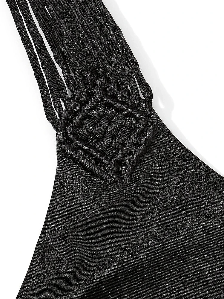 VS Archives Swim Macrame Fringe Monokini One-Piece Swimsuit | Mall of ...