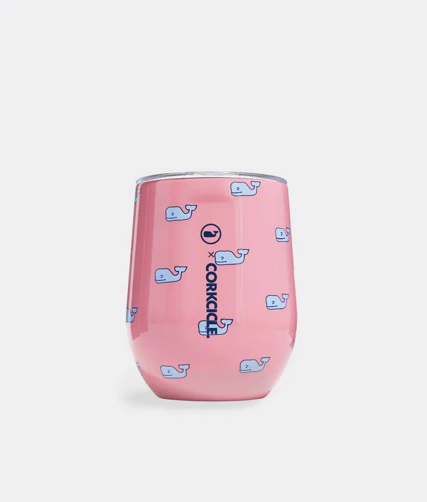 Vineyard Vines Pink Whale Corkcicle Stemless | The Summit at Fritz Farm