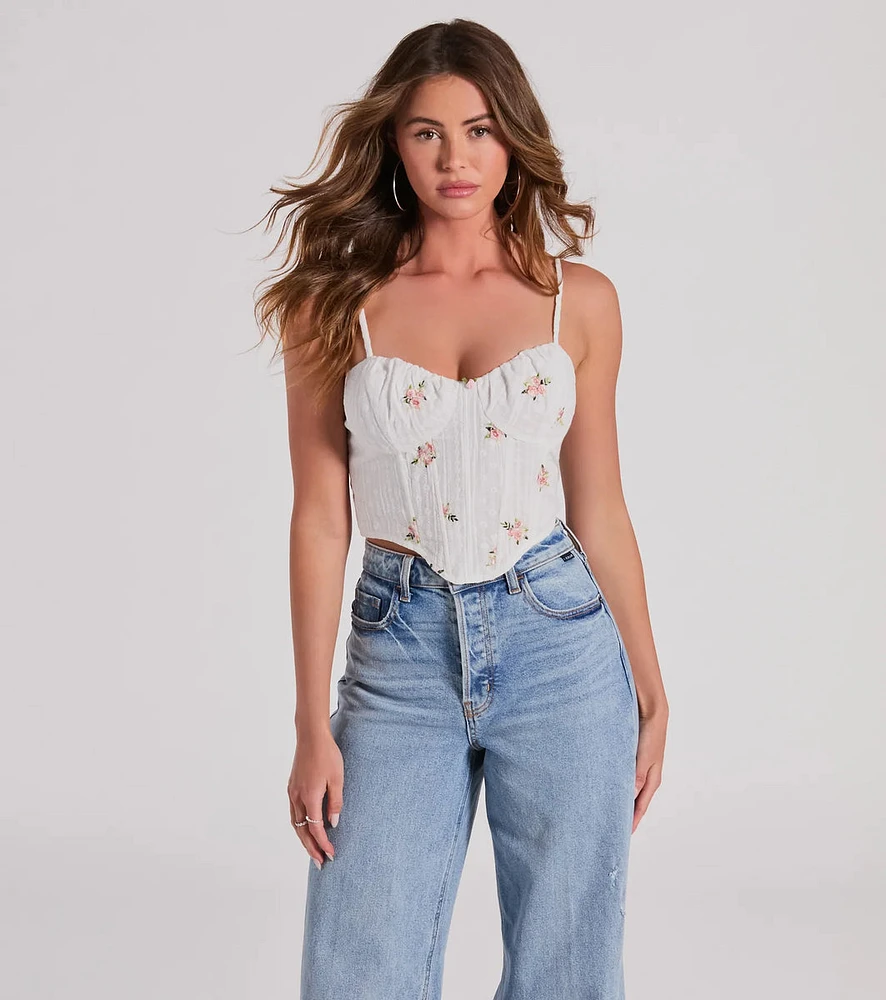 Windsor Delicate Excellence Floral Embroidered Crop Bustier | Hamilton ...