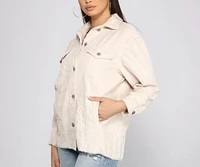 Windsor Trendy Corduroy Button-Up Shacket | Hamilton Place