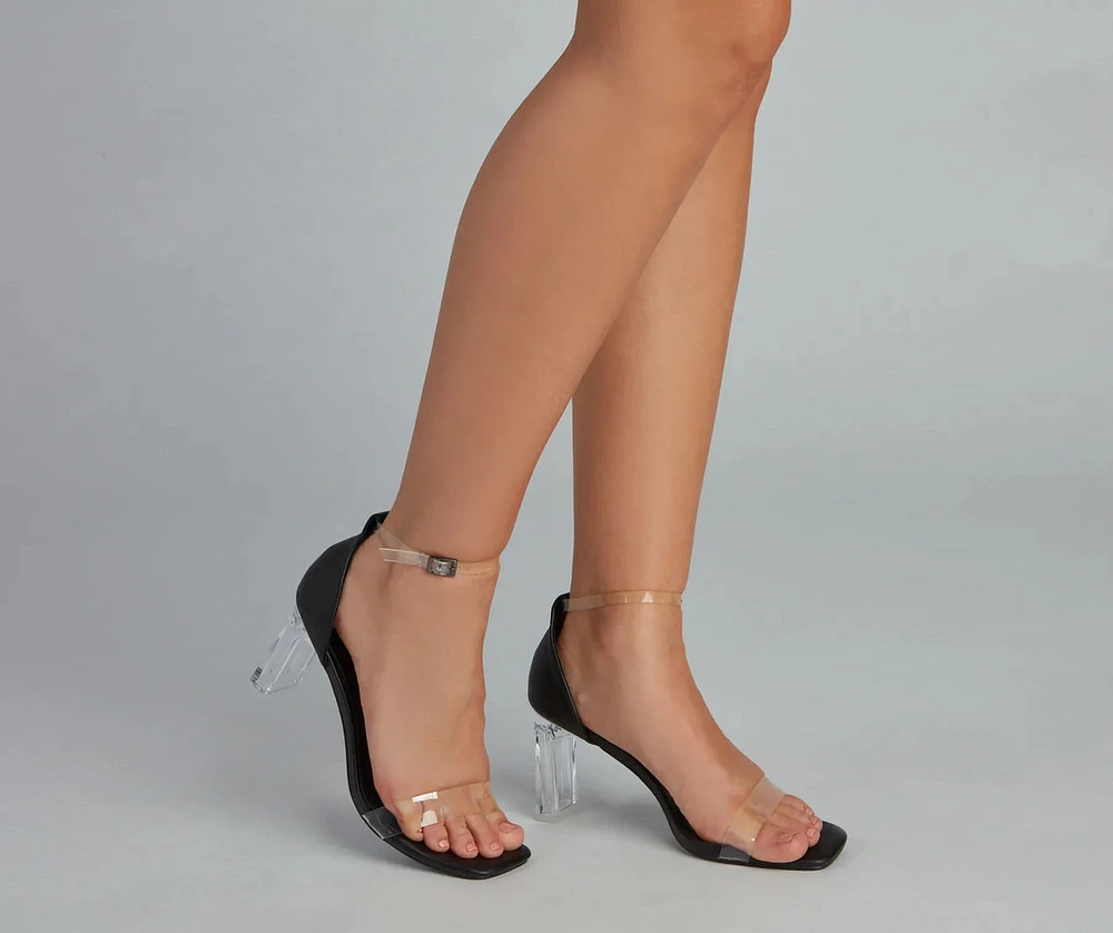 Windsor Crystal Clear Lucite Heels | Hamilton Place