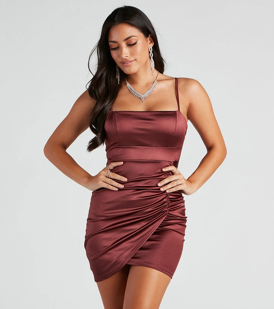 Windsor Sultry Attitude Satin Bodycon Dress | Hamilton Place