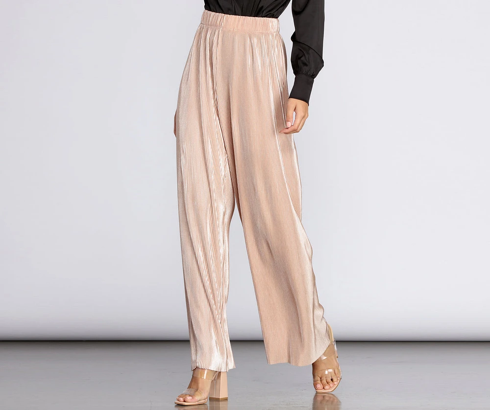 Windsor High Waist Pleated Glitter Pants | Hamilton Place