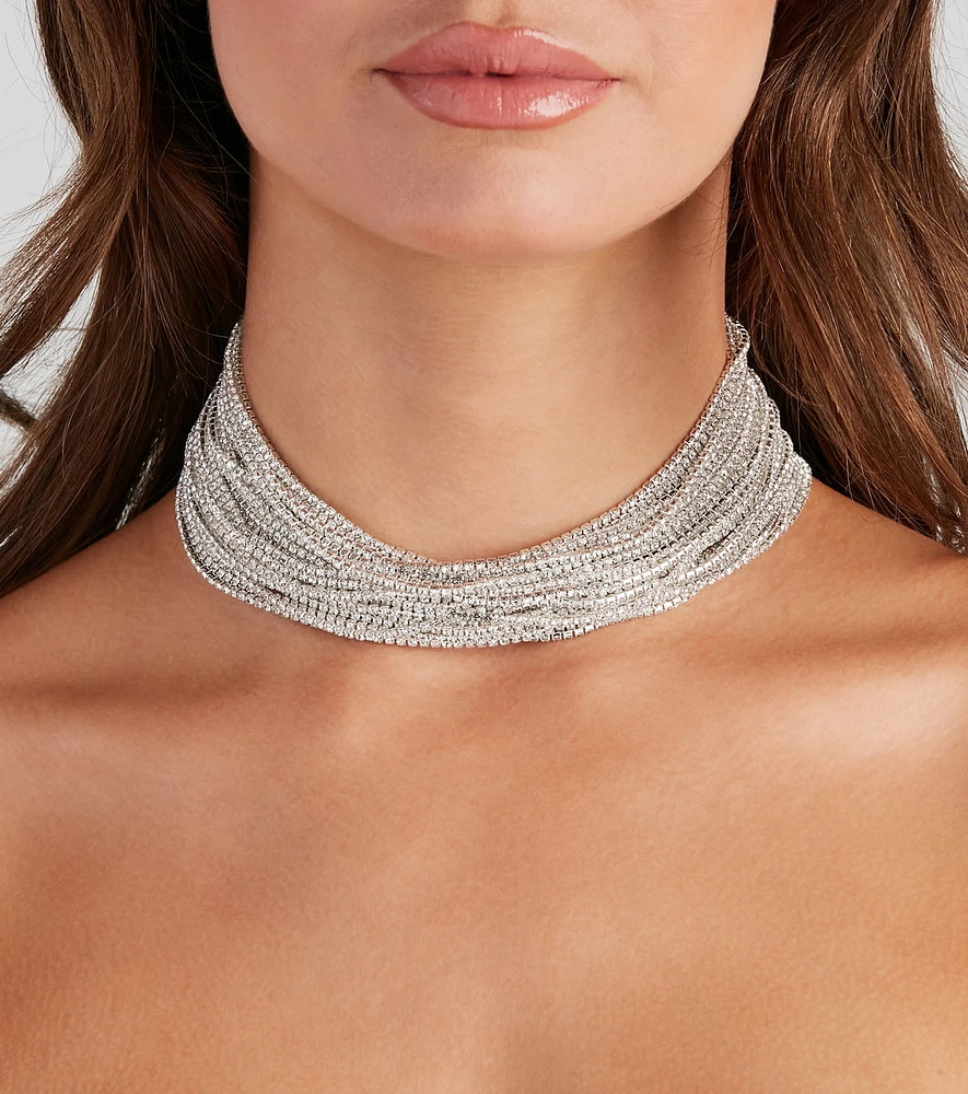 Windsor Major Luxe Layered Rhinestone Choker | Hamilton Place