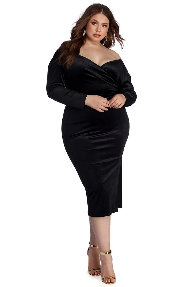 Windsor Plus Kenia Formal Velvet Midi Dress | Hamilton Place